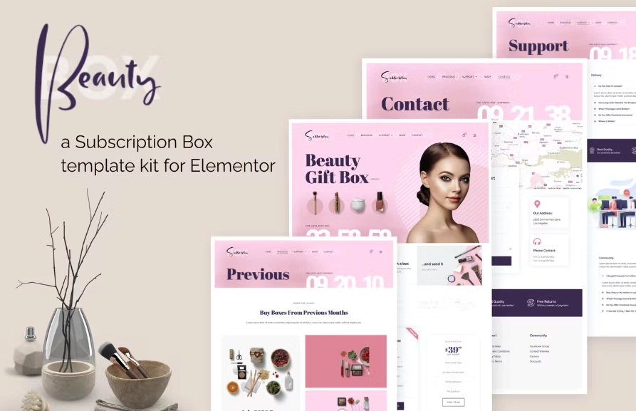 BeautyBox – Subscription Box Elementor Template Kit - WP Themes & Plugins