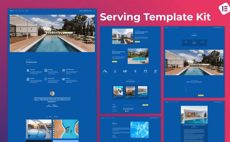 Citala — Swimming Pool Maintenance Company Elementor Template Kit - WP ...