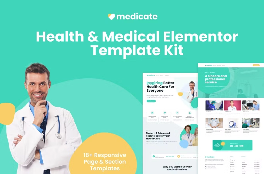 Medicate – Health & Medical Elementor Template Kit - WP Themes & Plugins