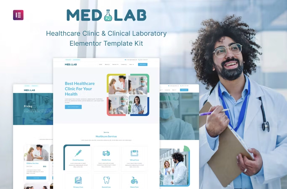 Medilab – Healthcare & Clinical Laboratory Elementor Template Kit - WP ...