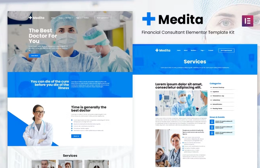 Medita – Medical Service Elementor Template Kit - WP Themes & Plugins