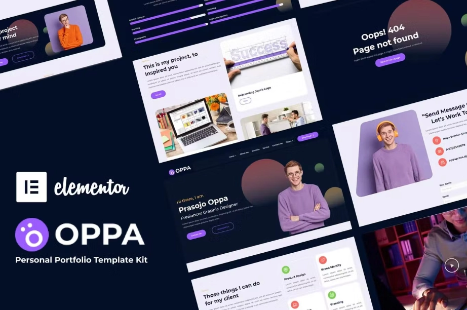 Oppa – Personal Portfolio Elementor Template Kit - WP Themes & Plugins