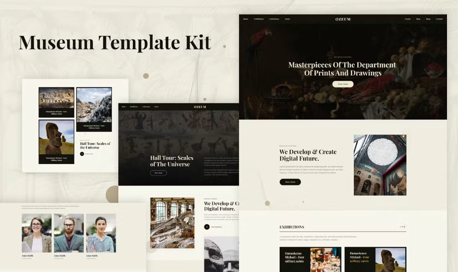 Ozeum – Modern Art Gallery & Museum Elementor Template Kit - WP Themes ...