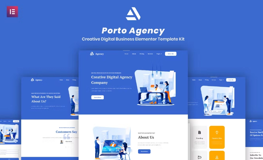 Porto Agency – Creative Digital Business Elementor Template Kit - WP ...