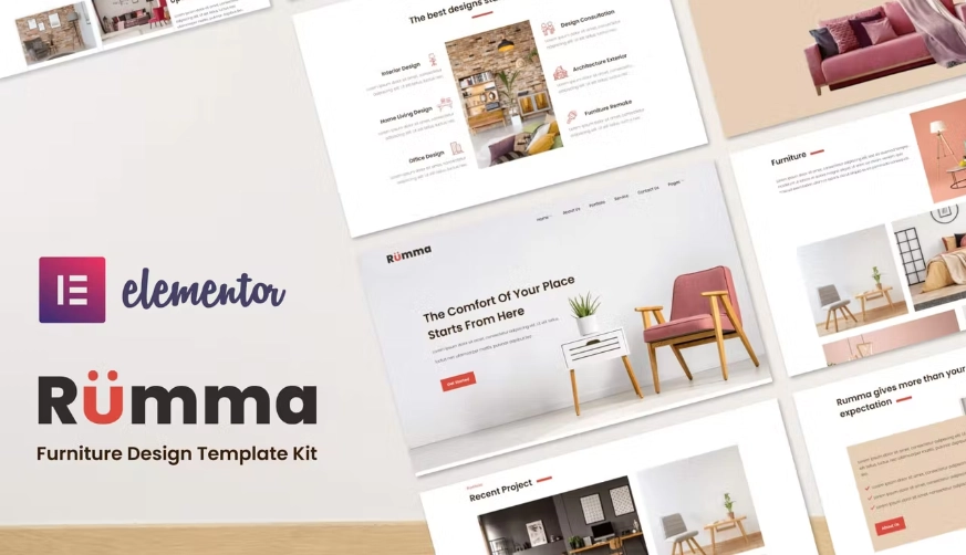 Rumma – Furniture Interior Elementor Template Kit - WP Themes & Plugins