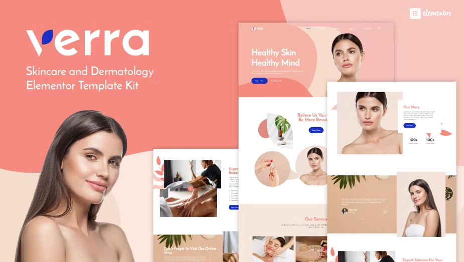 Verra – Skincare & Dermatology Elementor Template Kit - WP Themes & Plugins