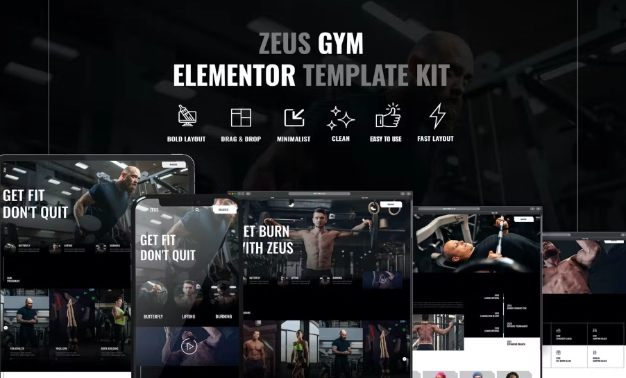 Zeus – Gym & Fitness Elementor Template Kit - WP Themes & Plugins